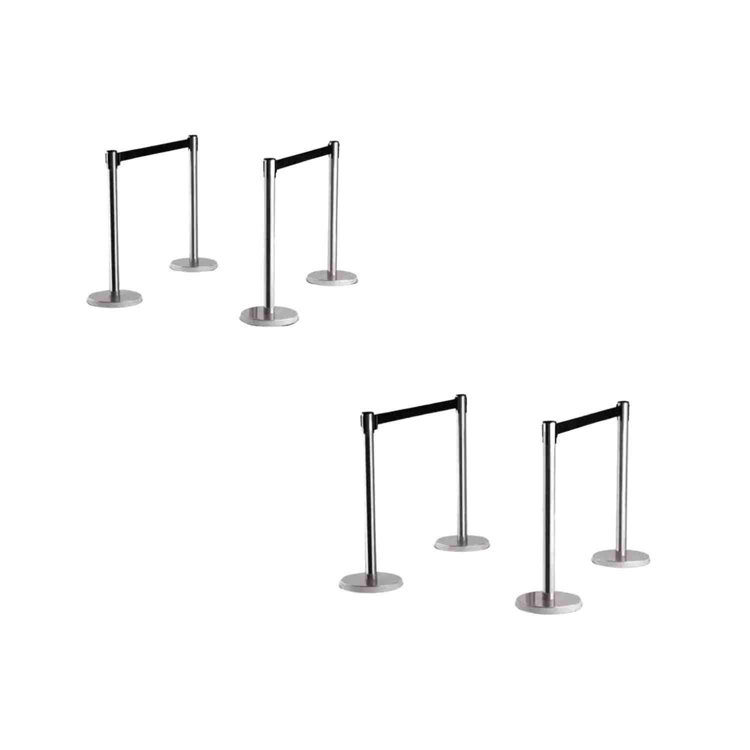 Buy Kunplast Premium Queue Manager | Black (4 Pole + 2 Rope)